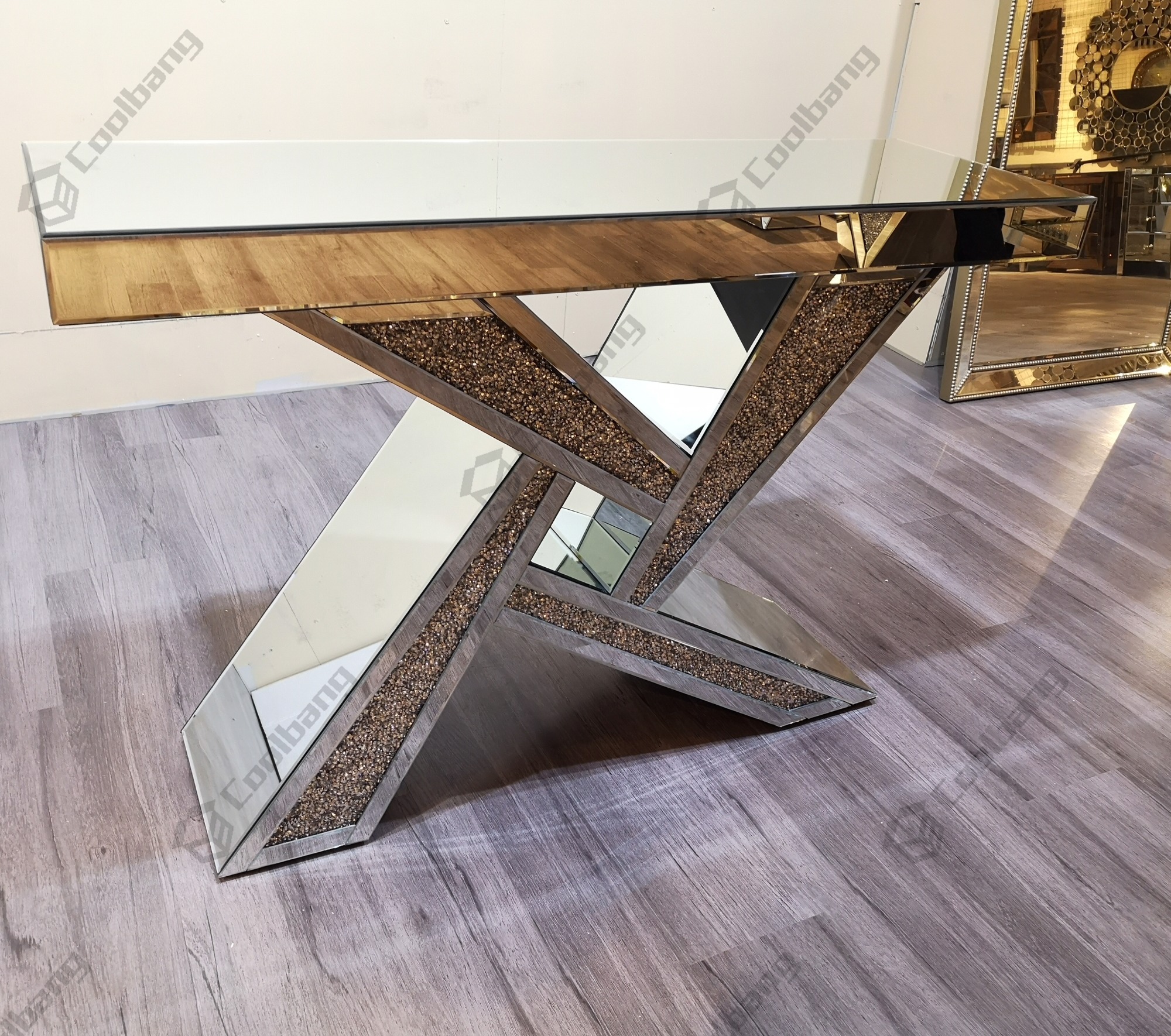 Modern Home Living Room Crushed Diamond Console Table,Diamond Console Table