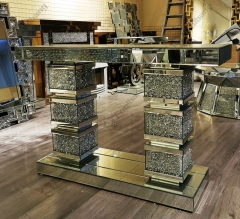 Modern Home Living Room Crushed Diamond Console Table,Diamond Console Table