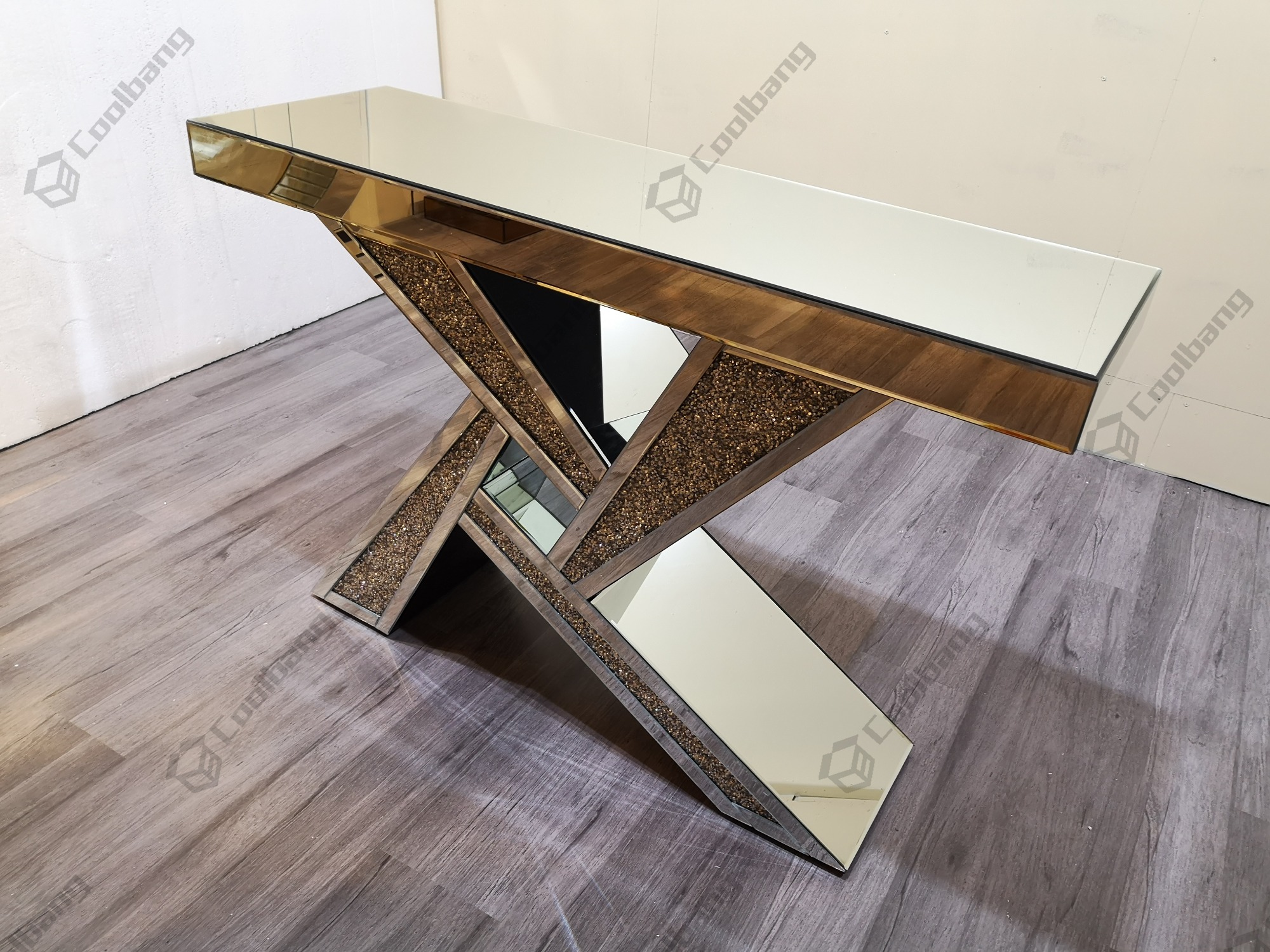 Modern Home Living Room Crushed Diamond Console Table,Diamond Console Table